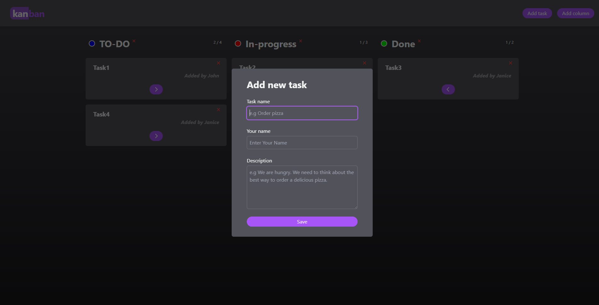 KanbanApp–React | An application for managing tasks using the Kanban methodology